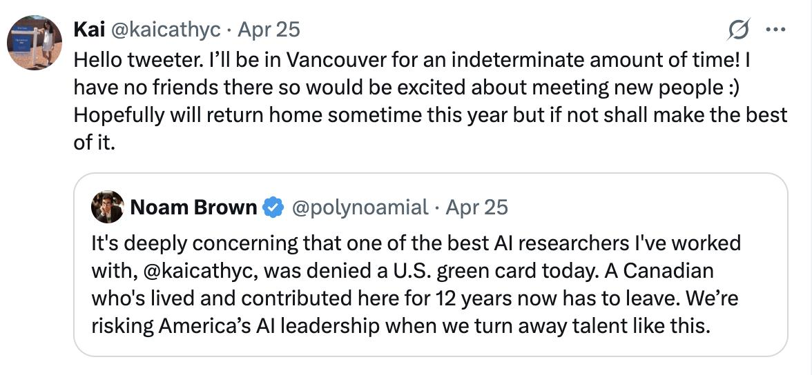 OpenAI研究员申请绿卡遭拒，限期离境 | 八阕